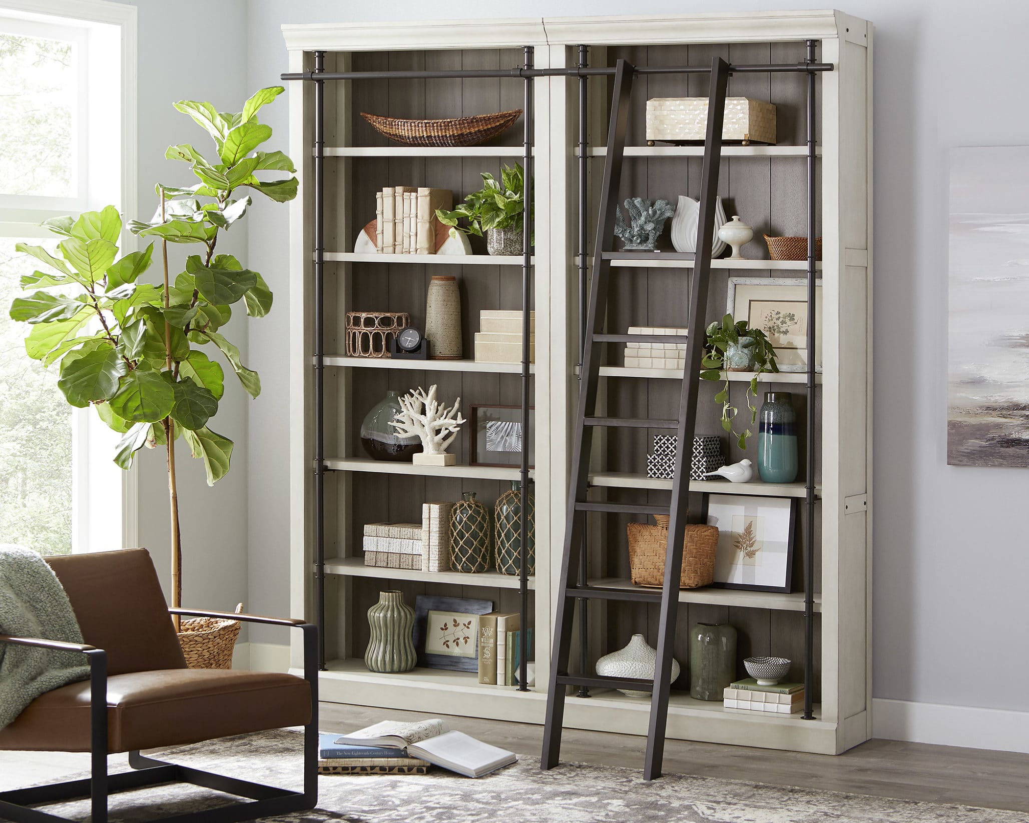 94″ H Bookcase with Ladder – Martin Furniture