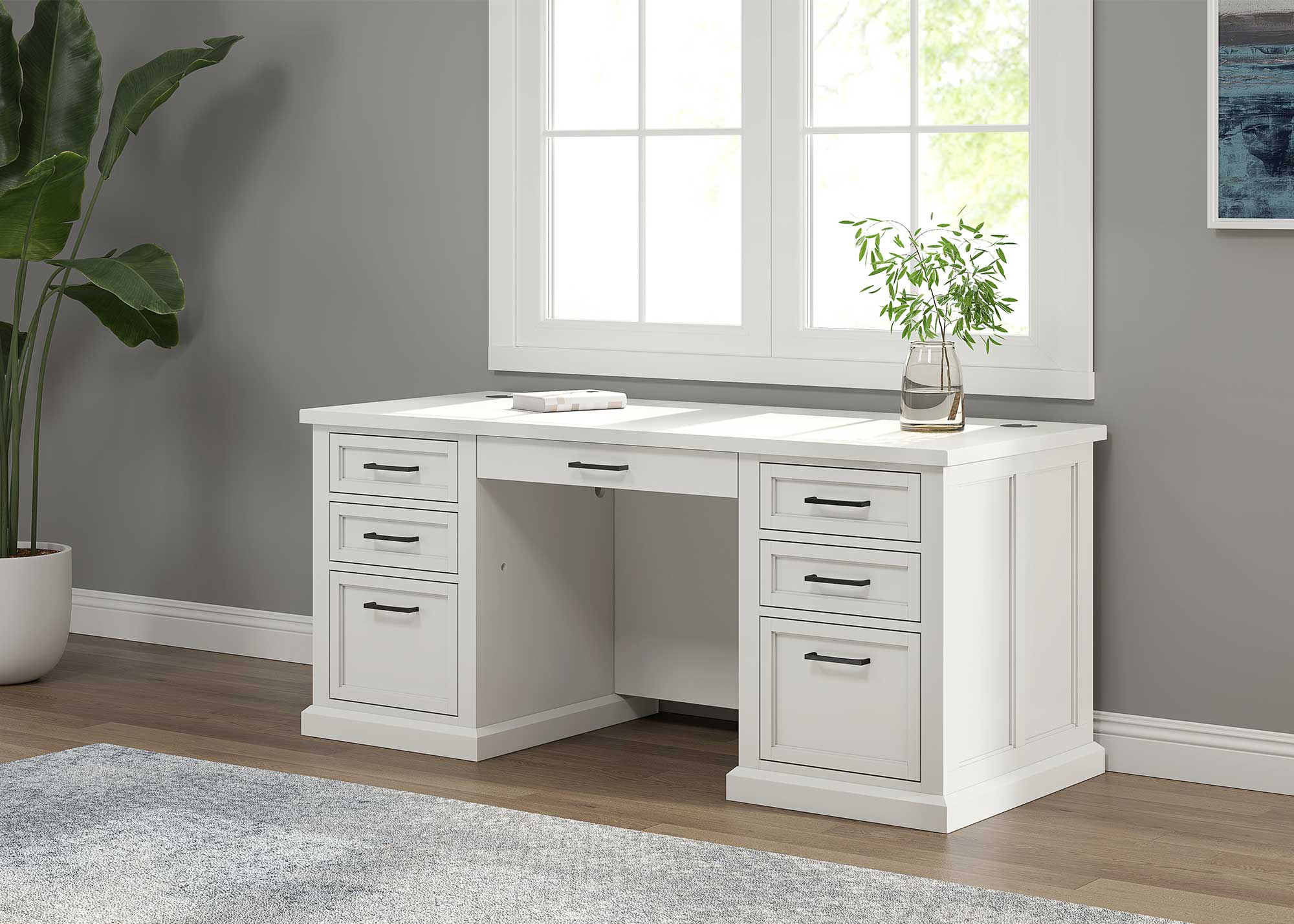 68″ W Double Pedestal Desk – Martin Furniture