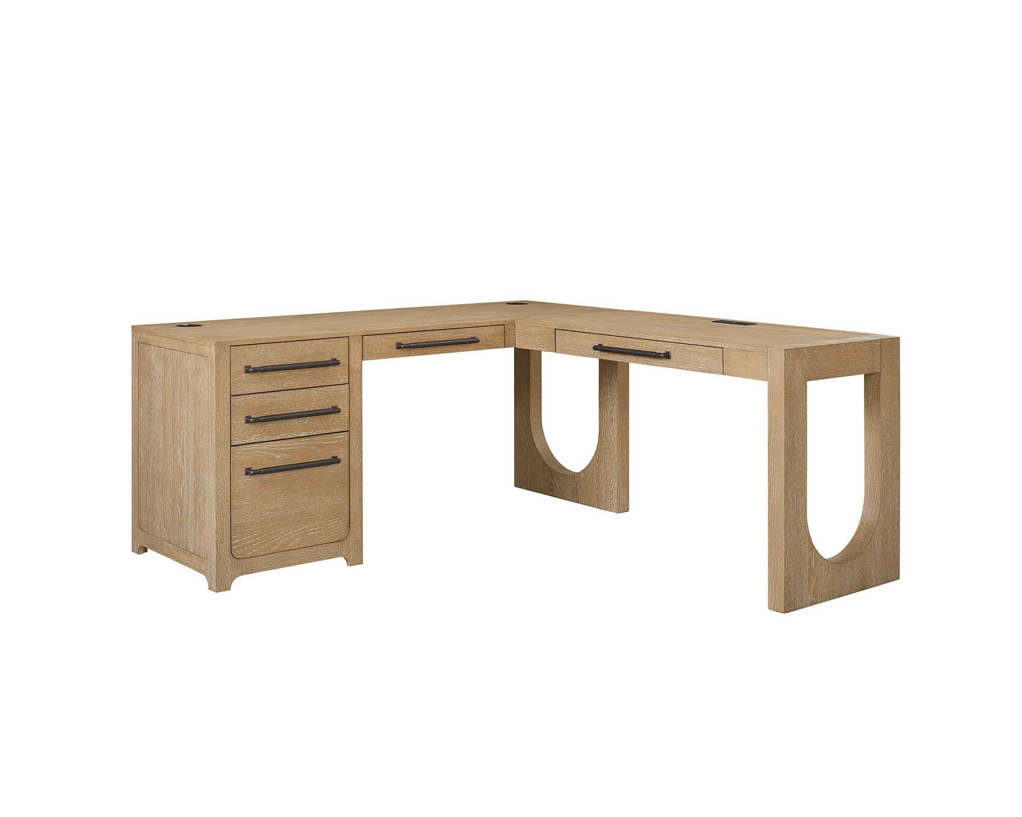L-Shape Pedestal Desk with Open Return – Martin Furniture