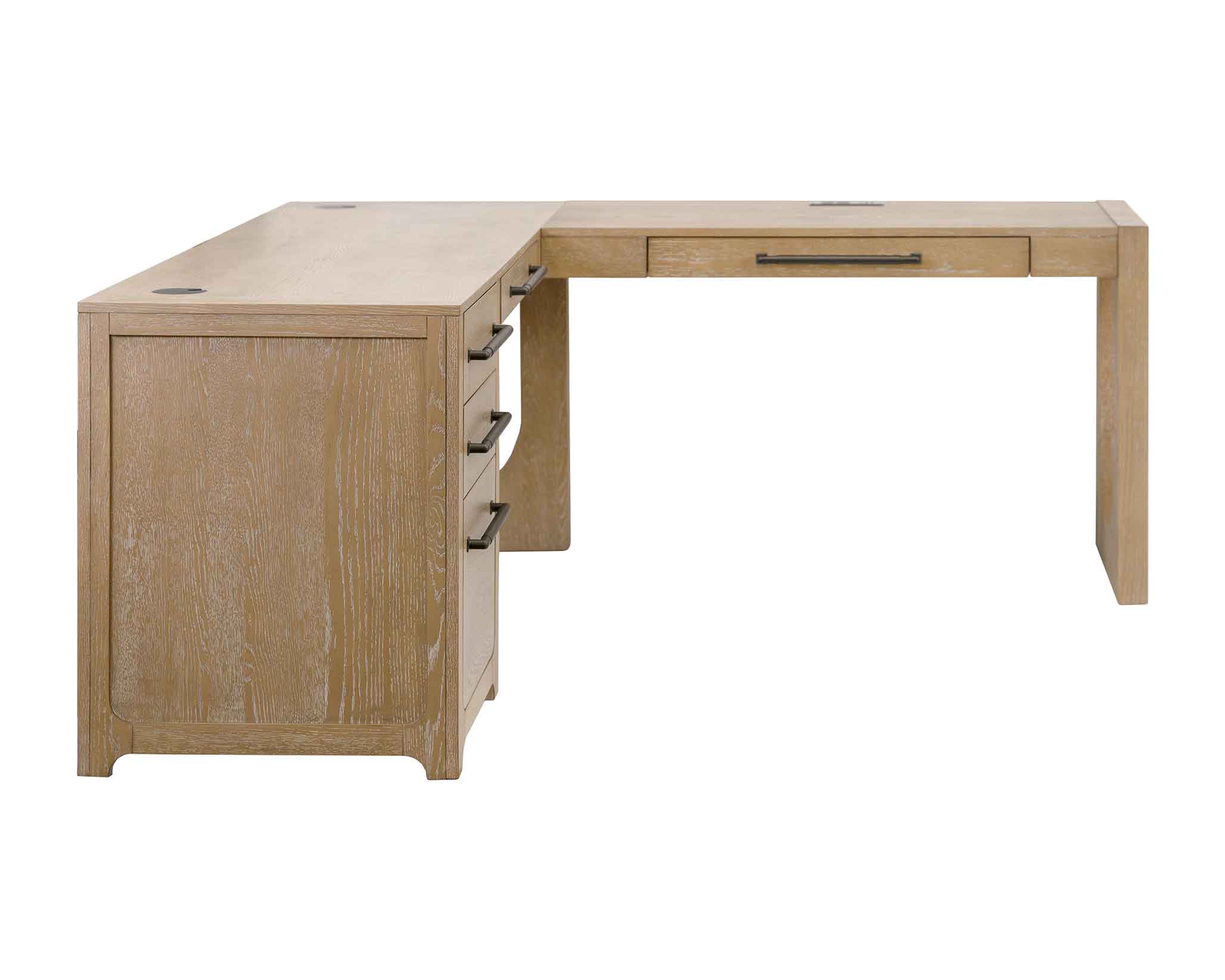 L-Shape Pedestal Desk with Open Return – Martin Furniture