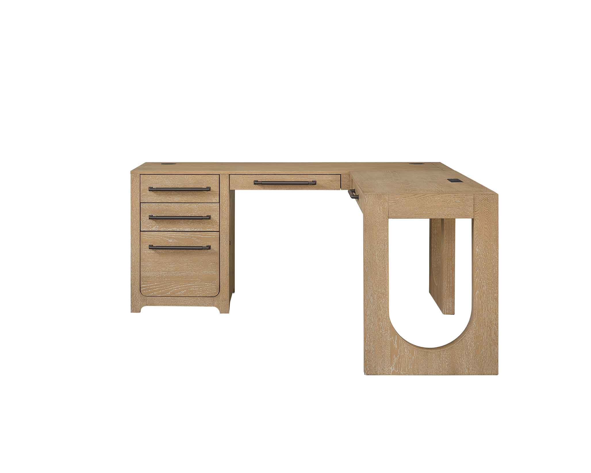 L-Shape Pedestal Desk with Open Return – Martin Furniture
