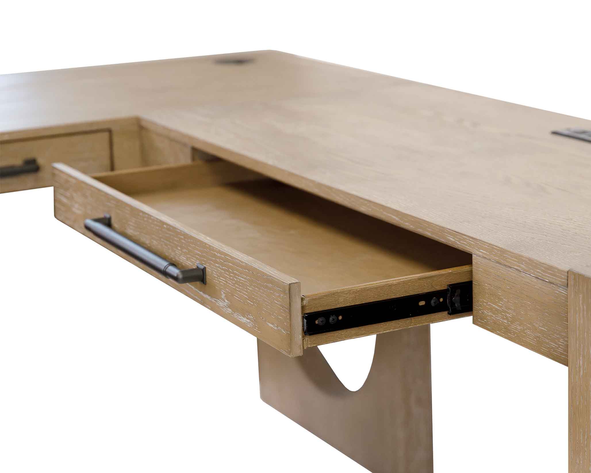 L-Shape Pedestal Desk with Open Return – Martin Furniture