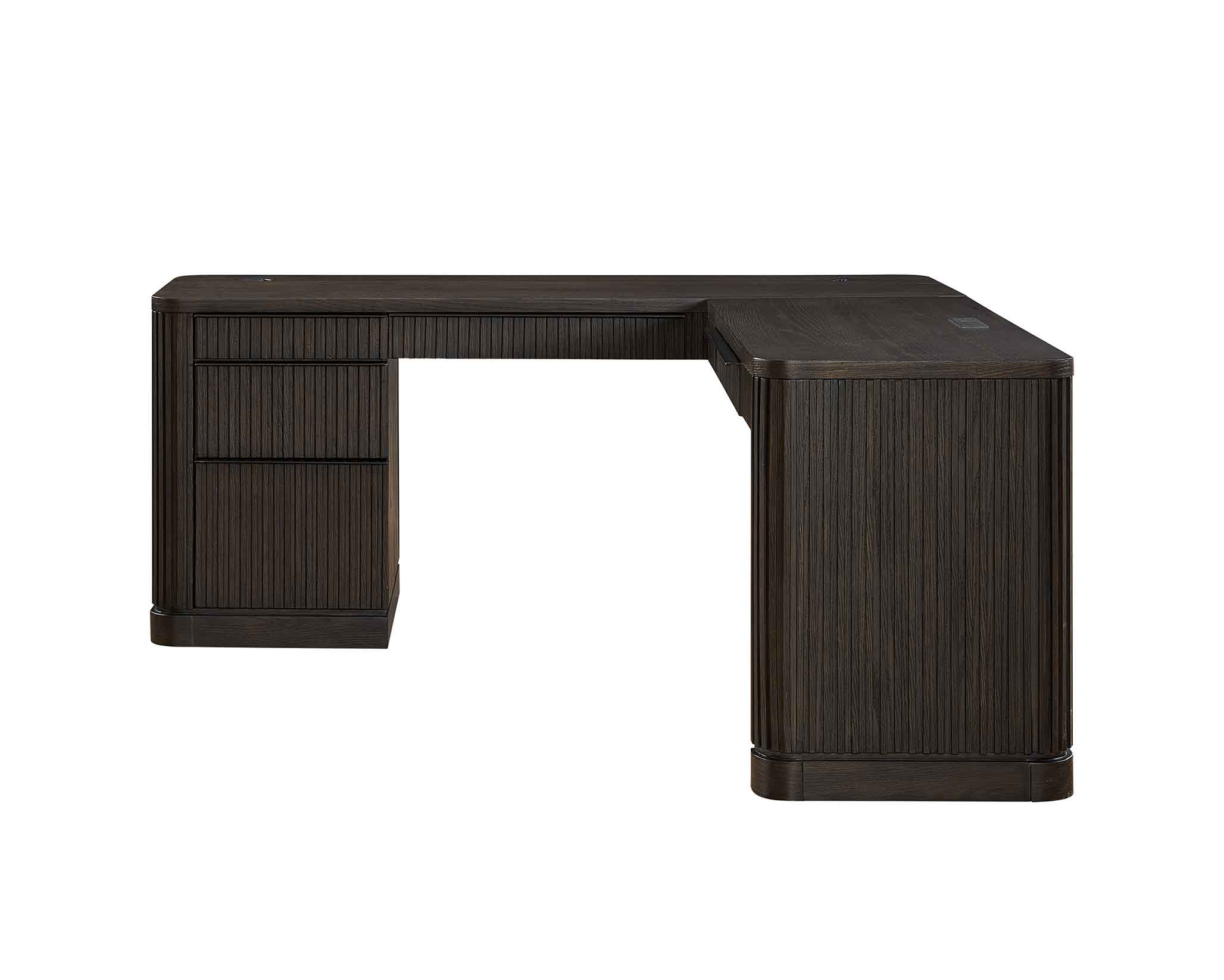 L-Shape Pedestal Desk with Open Return – Martin Furniture